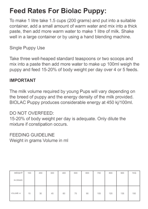 Biolac Puppy Formula